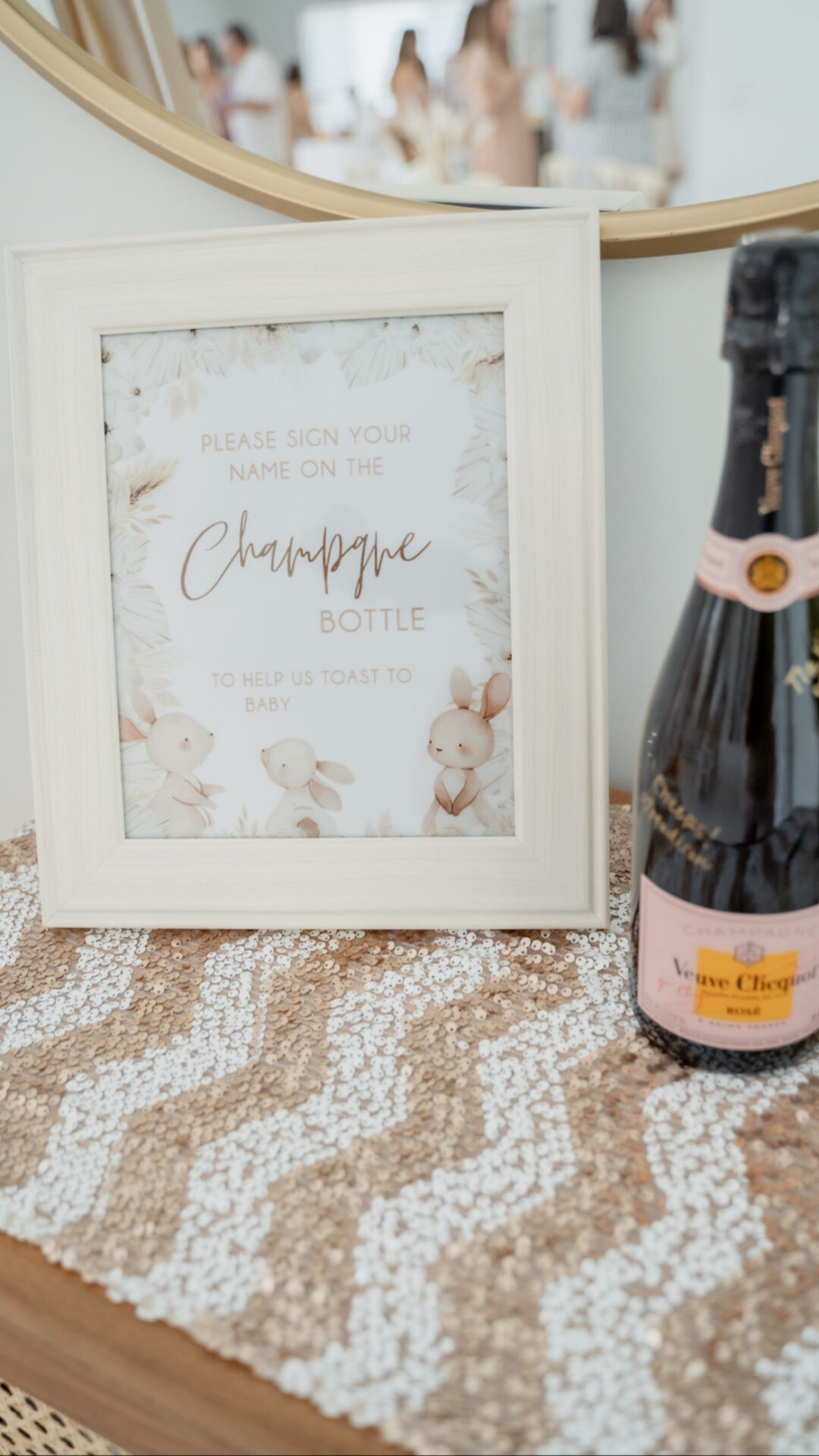 Boho Inspired Champagne & Bunnies Baby Shower - Planes, Trains and ...